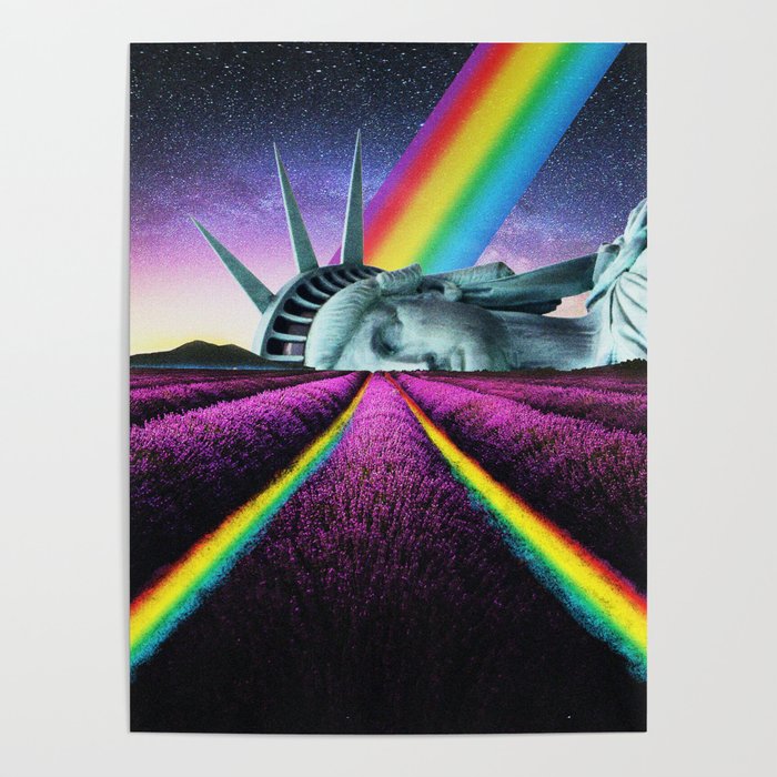 Pride Rainbow Statue Of Liberty Pride Digital Collage Surreal Artwork