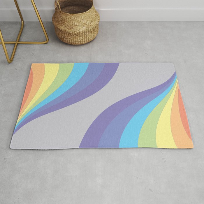 Pastel Rainbow Wave Rug by LAEC | Society6