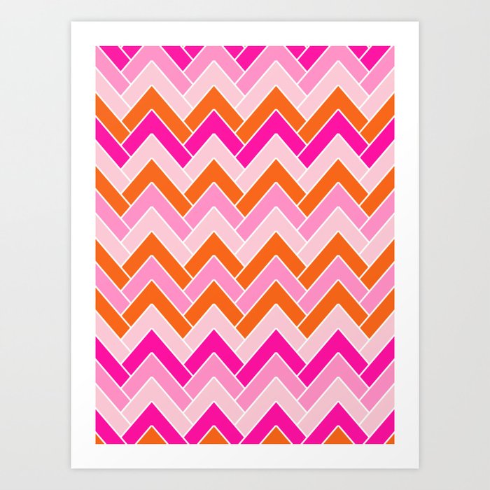 Hot Pink Chevron Pattern