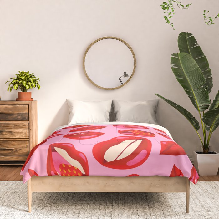 light pink pattern bedding