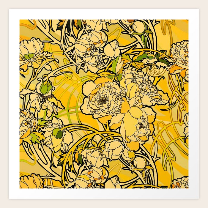Art Nouveau Mucha Flowers