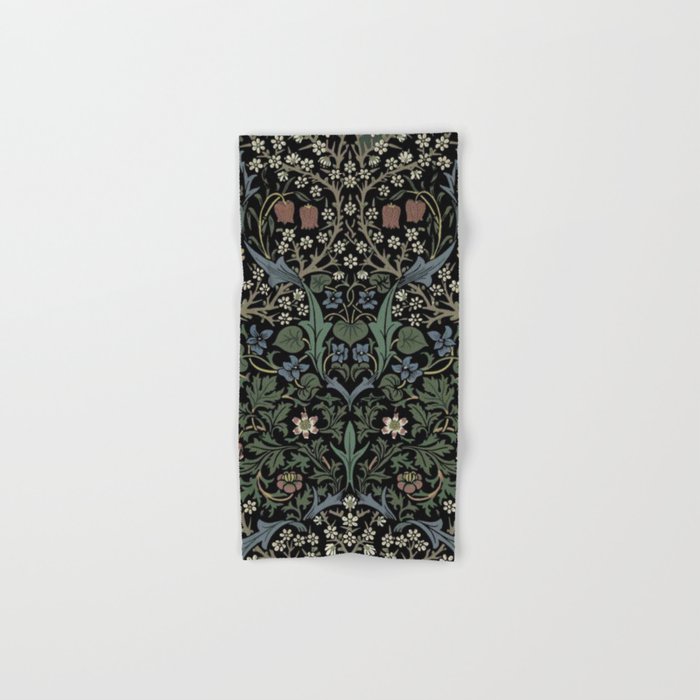 dark green patterned towels