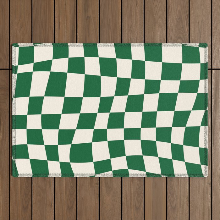 wavy checkered pattern rug