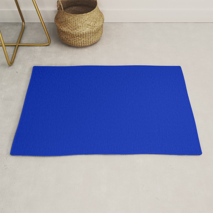 solid bright blue rug