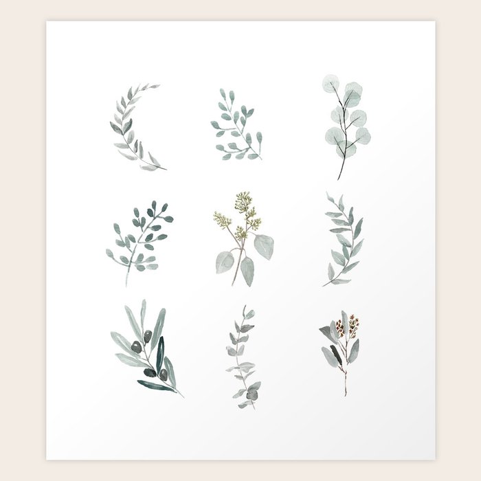 Botanical elements Art Print by Anis Illustration | Society6