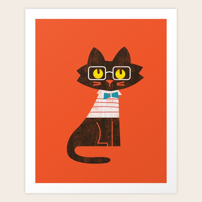 Fitz - Preppy cat Art Print by Picomodi | Society6