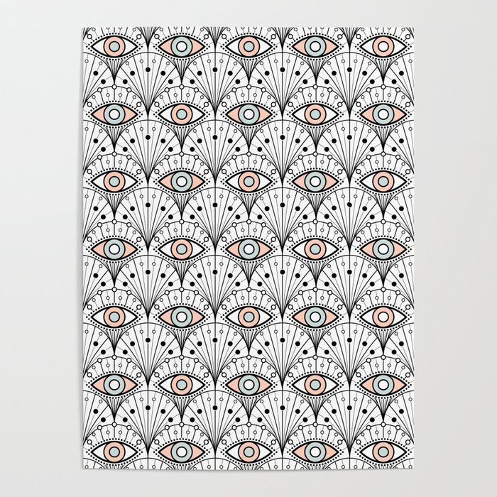 Art Deco Eyes Poster by cafelab | Society6