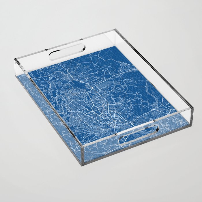 Dhaka City Map of Bangladesh - Blueprint Acrylic Tray by deMAP Studio ...