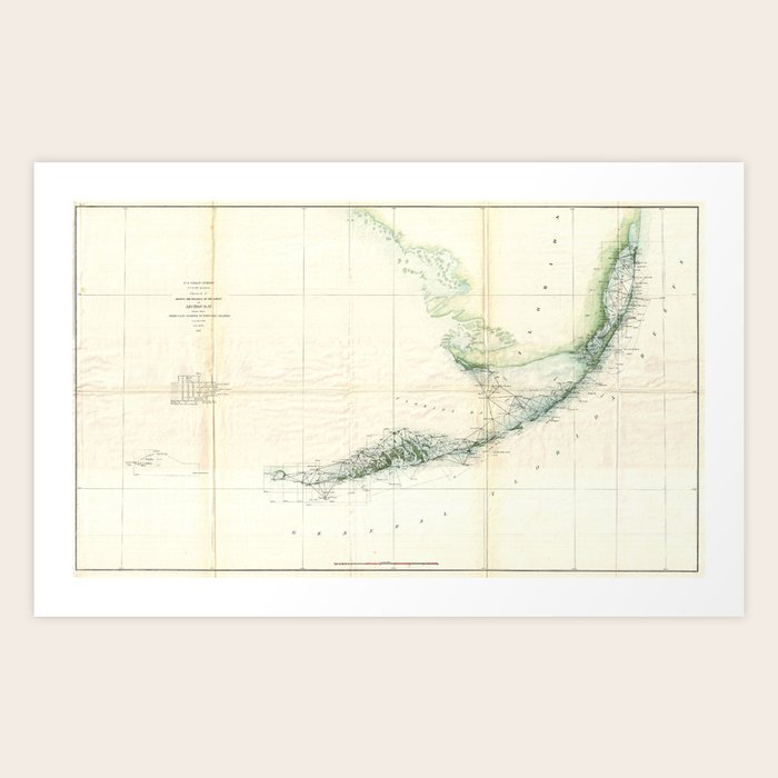 Retro Florida Keys Map