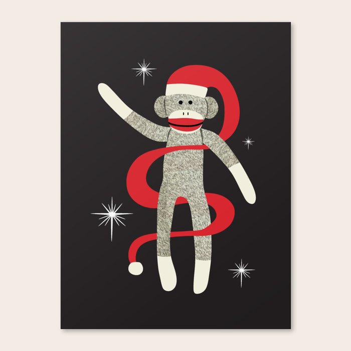 sock monkey santa hat