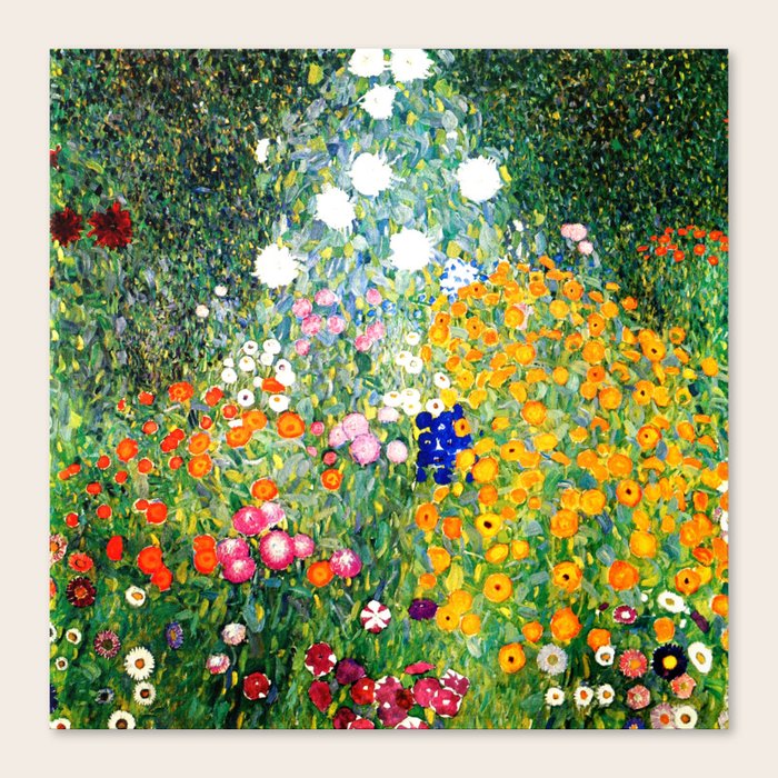 gustav klimt flowers canvas