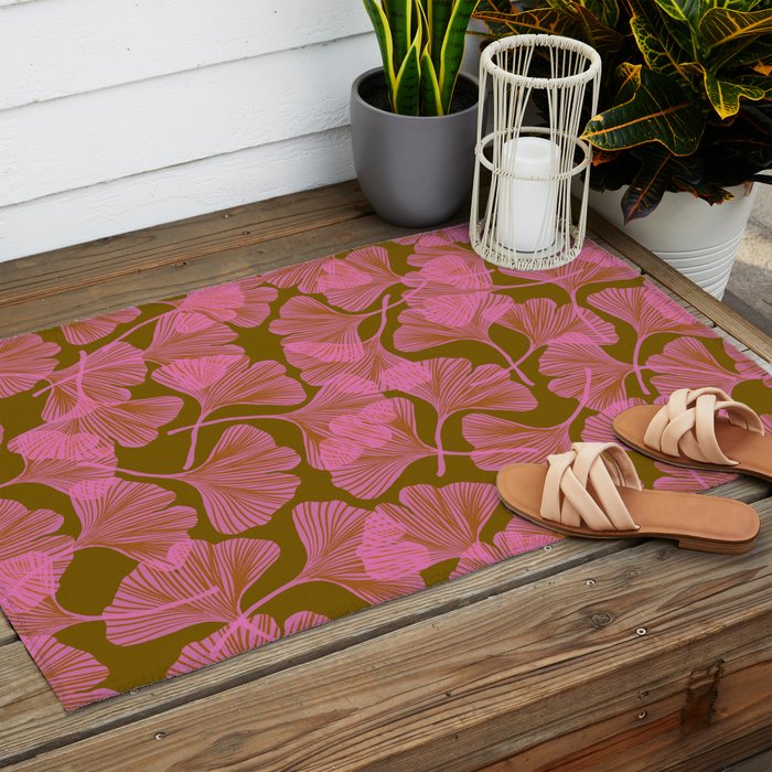 leaf pattern outdoor rugs