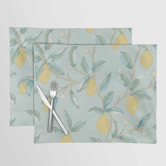 William Morris Lemon Fruit Tree Wedgewood Placemat by Archipelago ... William Morris Lemon Fruit Tree Wedgewood Placemat by Archipelago ...