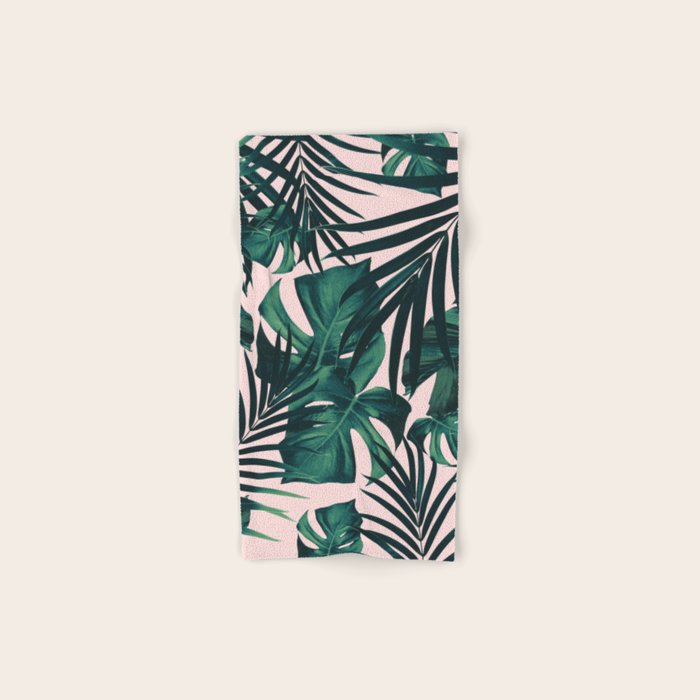 dark green patterned towels