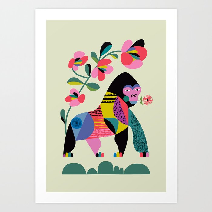 colourful monkey print