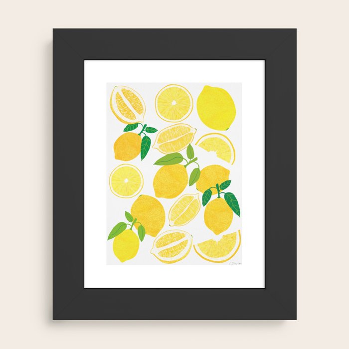 lemon artwork framed