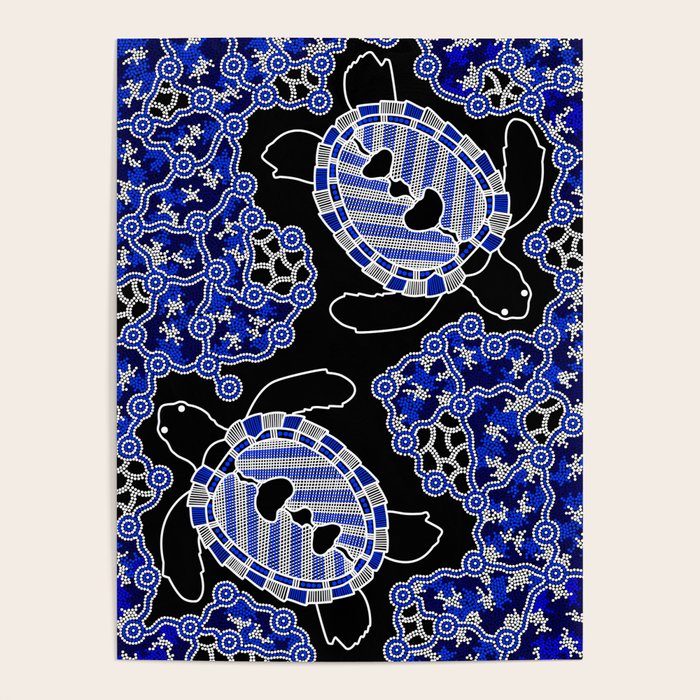 Turtles - Sea Turtle Dreaming - Aboriginal Art Poster by Hogarth Arts ...