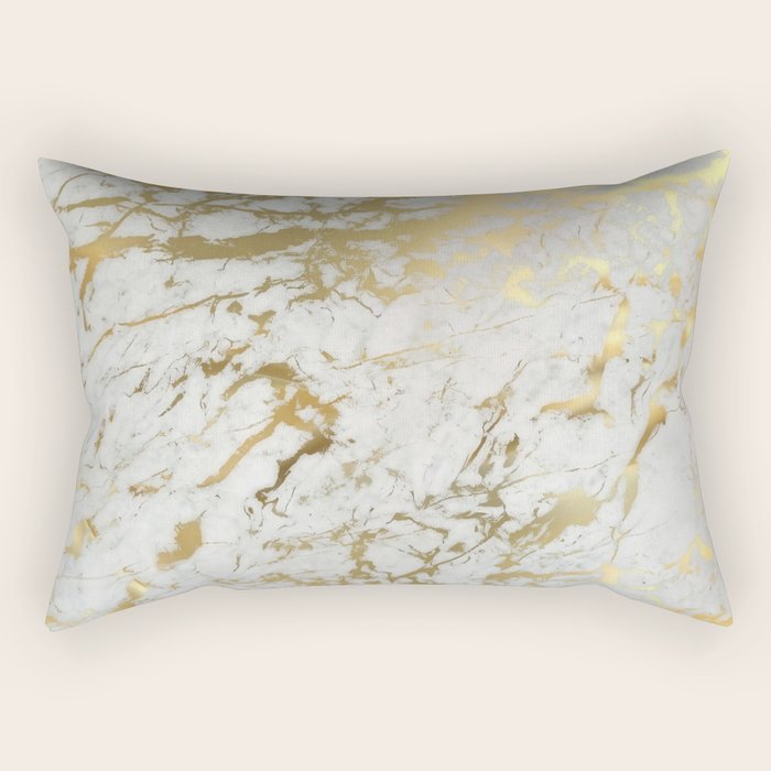 Gold marble Rectangular Pillow by Marta Olga Klara | Society6