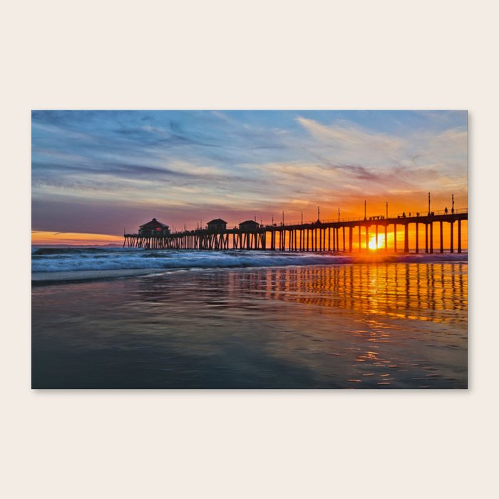 HB Sunsets - Sunset At The Huntington Beach Pier 3/10/16 Canvas Print ...