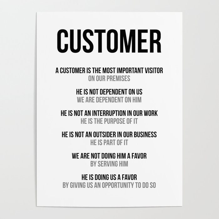 A Customer, Office Decor, Office Wall Art, Customer Service Quote ...