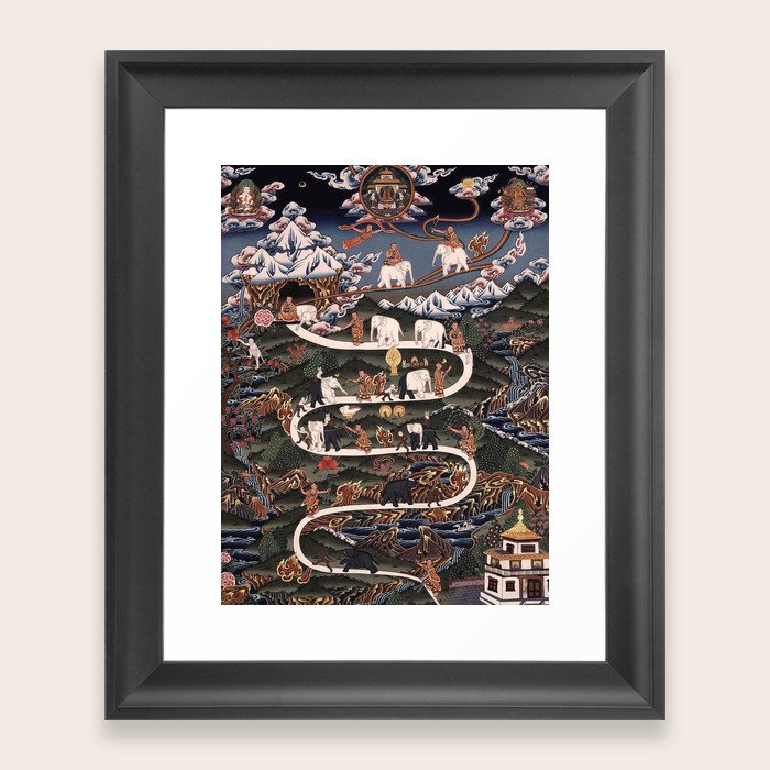 The Nine Stages of Abiding Buddhist Path of Samatha Framed Art Print by ...