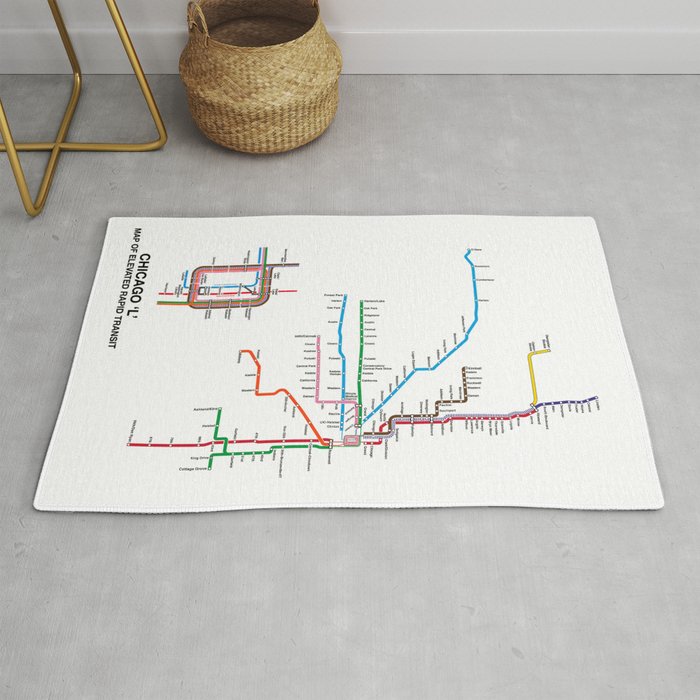 chicago transit map poster