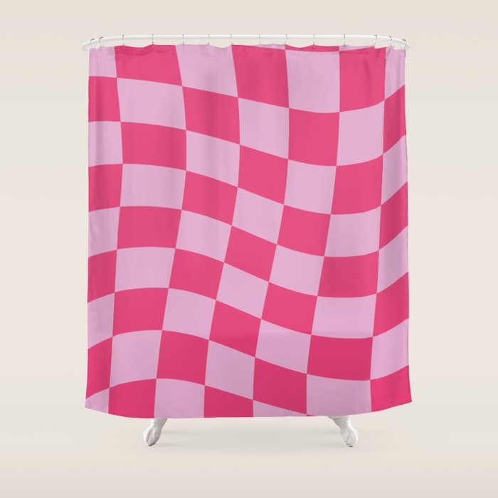 wavy checkered pattern pink
