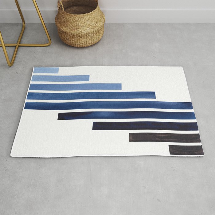 blue aztec pattern rug