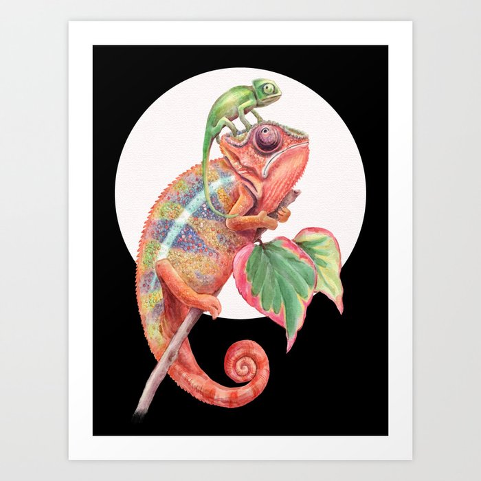 Colorful Chameleon Art