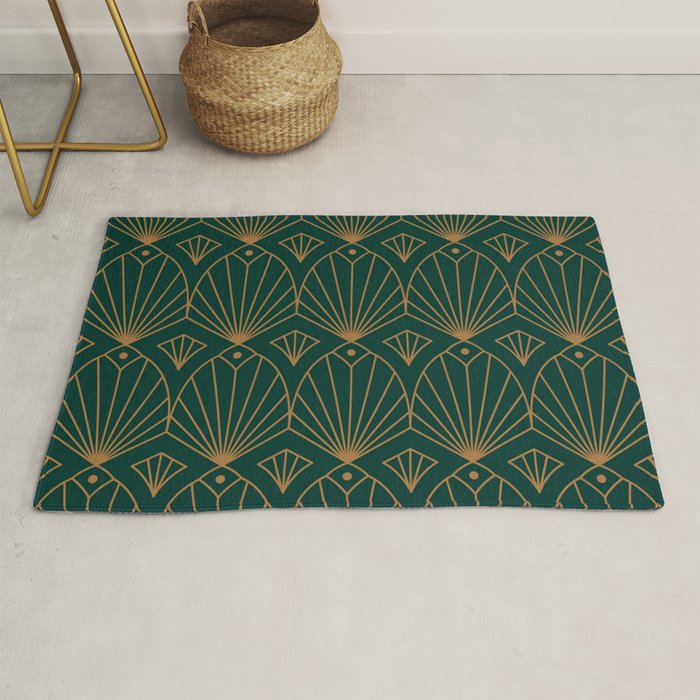 patterned rugs green