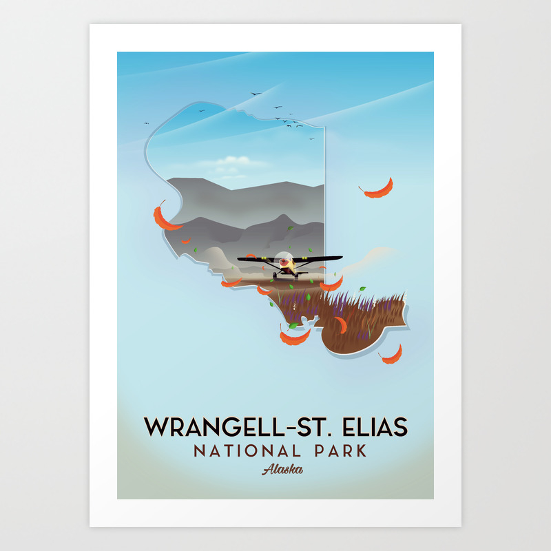 Wrangell ST Elias National Park Travel Print Wrangell ST Elias National ...