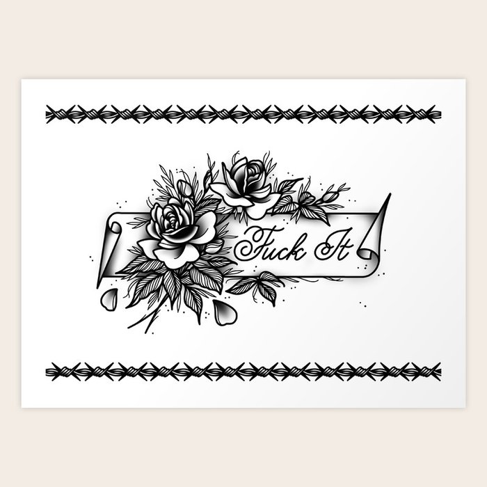 Traditional Rose Tattoo Flash Banner