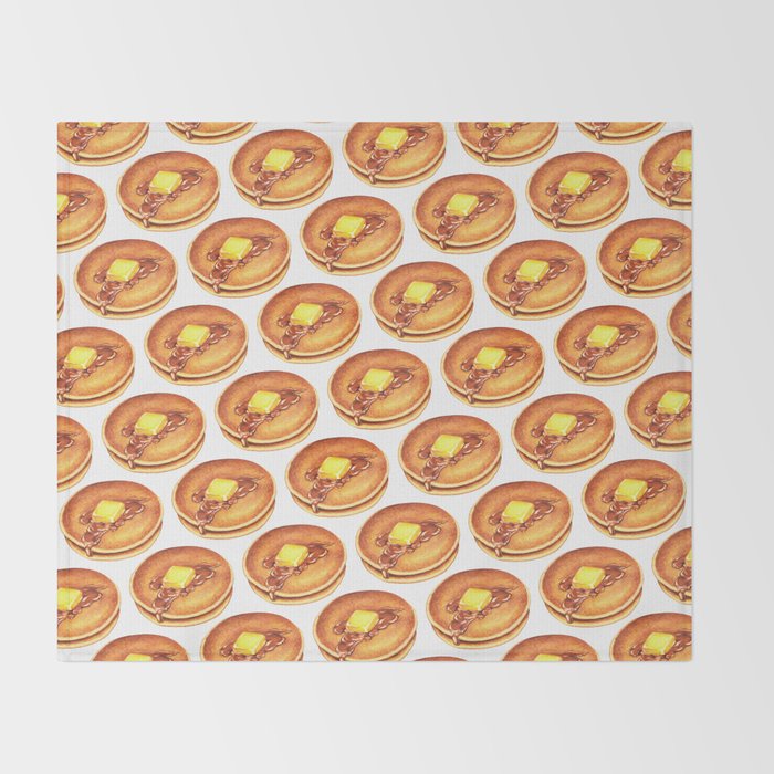 Pancakes Pattern Throw Blanket by kellygilleran | Society6 Pancakes Pattern Throw Blanket by kellygilleran | Society6