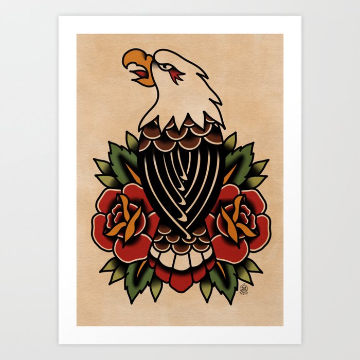 Sailor Jerry Eagle Tattoo Flash