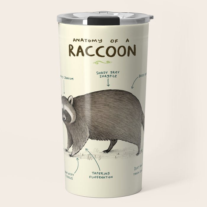 Anatomy of a Raccoon Travel Mug by Sophie Corrigan | Society6