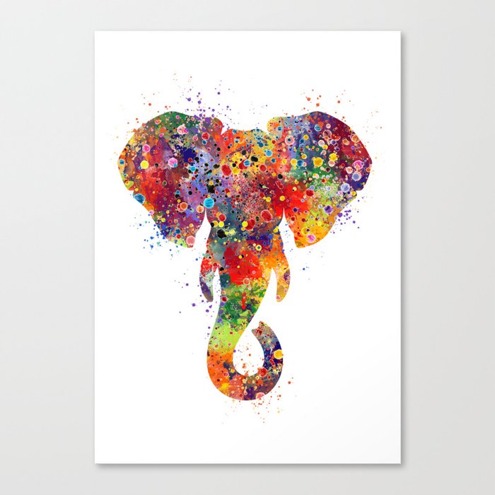 Watercolor Elephant Head