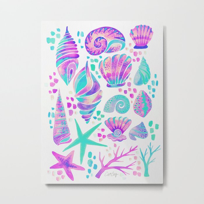 seashells purple cat