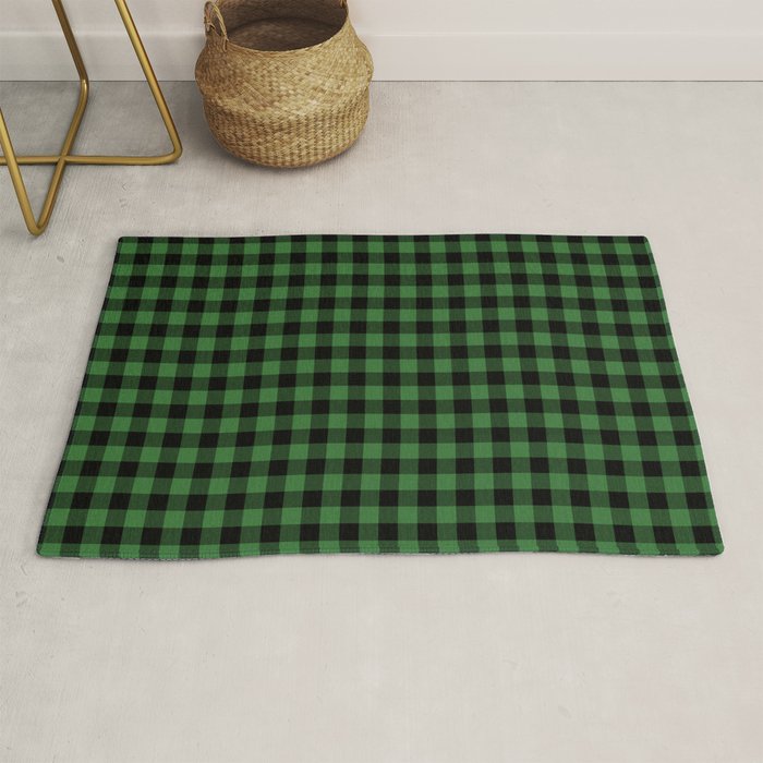 Classic Green Country Cottage Summer Buffalo Plaid Rug by PodArtist ...