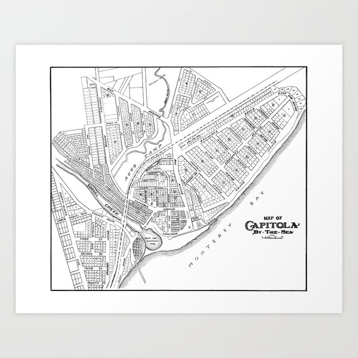 Vintage Capitola California Map Art Print by Design Outfitters | Society6