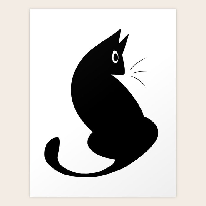 Black Cat pose Art Print by Vanessa Iglesias | Society6