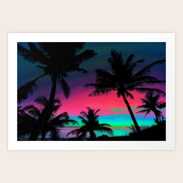 Palm Trees Pink Sunset