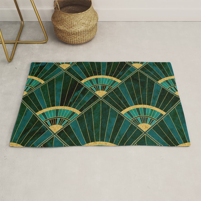 patterned rugs green