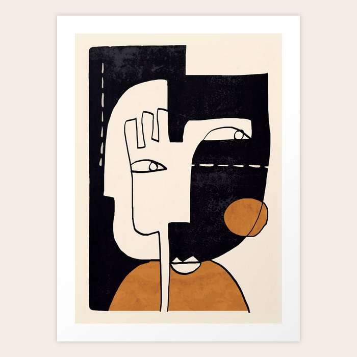 abstract faces print