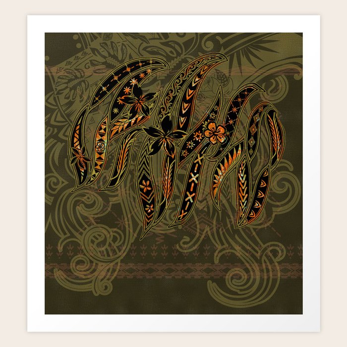 Samoan Malu Mana Motif - Polynesian designs Art Print by Sun n Threads ...