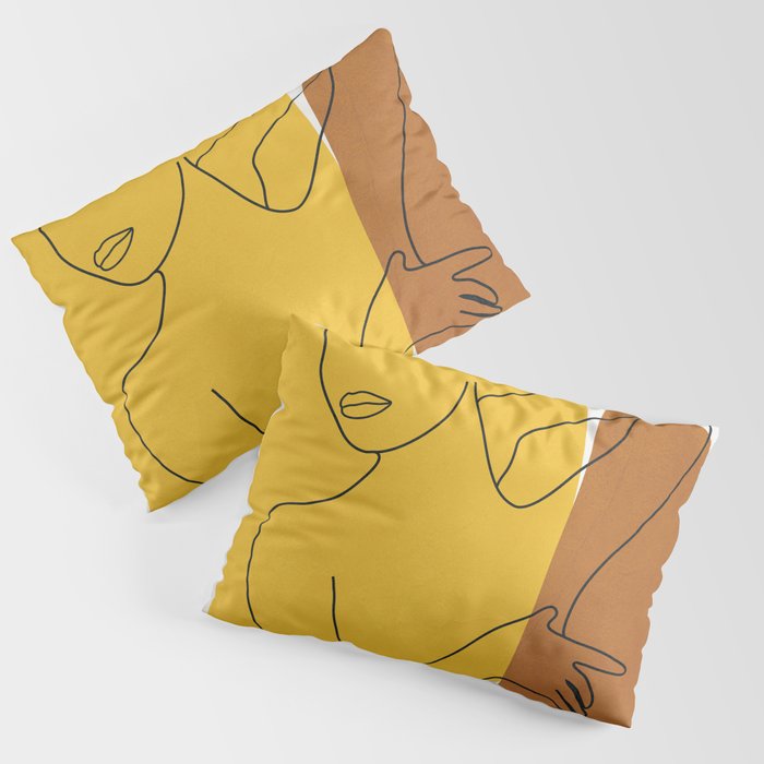 Minimal Line Art Woman Figure I Pillow Sham By Nadja Society6