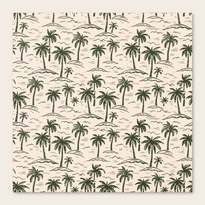 palm tree pattern credenza
