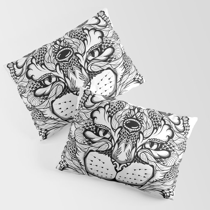 CAT maine coon / LYNX head. psychedelic / zentangle style Pillow Sham ... CAT maine coon / LYNX head. psychedelic / zentangle style Pillow Sham ...