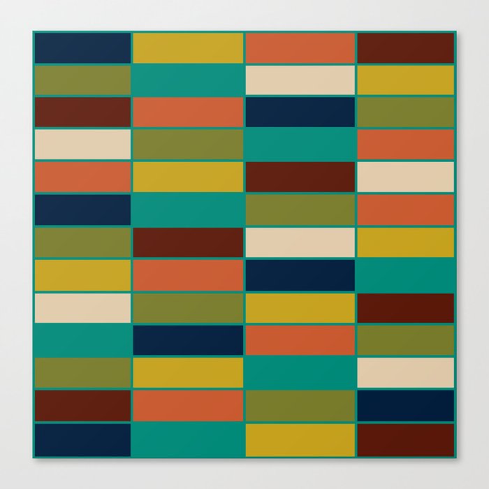 Mid Mod Blocks - Mid-century Modern Geometric Pattern in Mustard, Olive ...