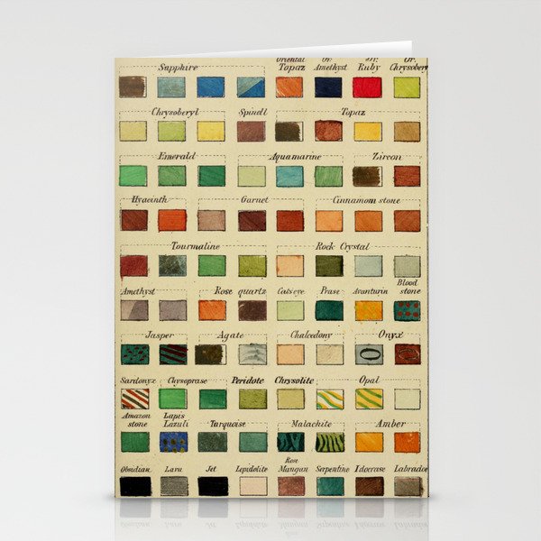 Mineral Color Chart Stationery Cards by Blue Specs Studio | Society6