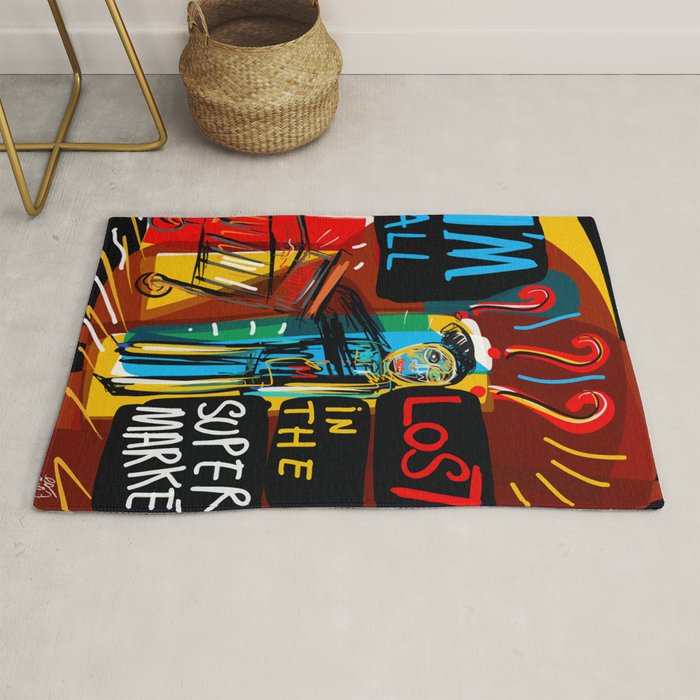 All lost in the supermarket Street art Graffiti Rug by Emmanuel ...